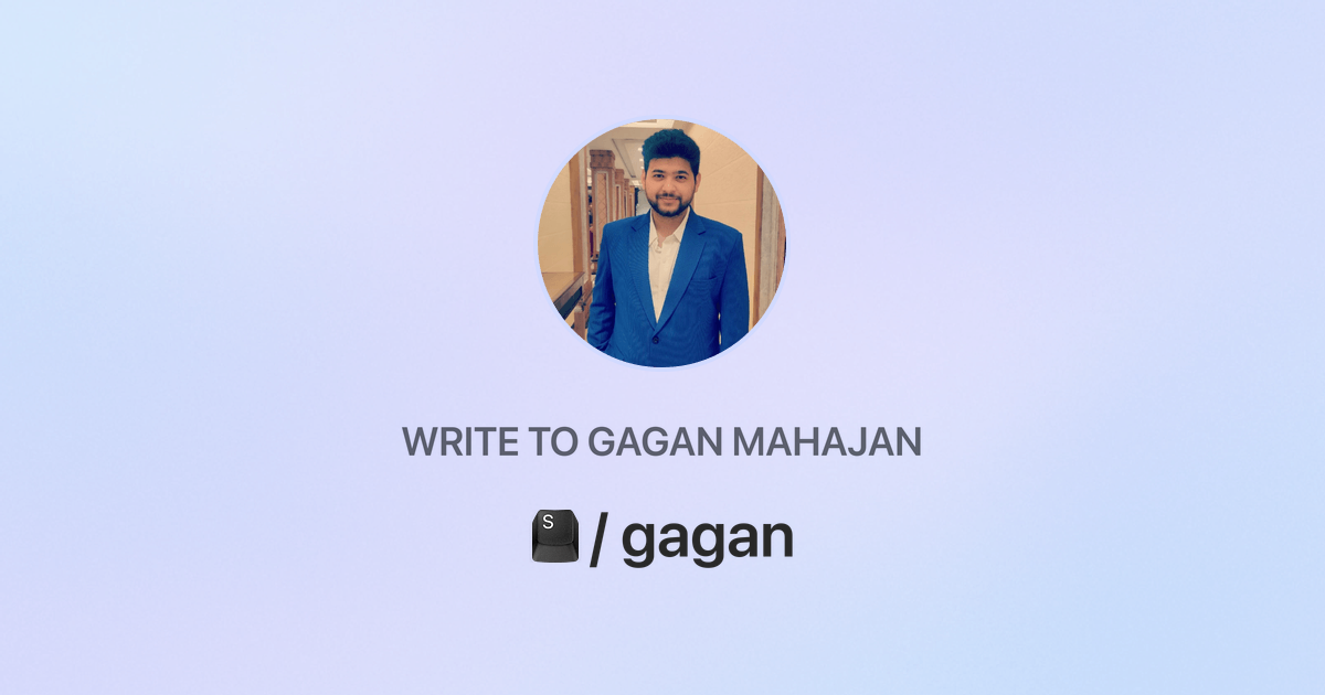 Contact Gagan Mahajan