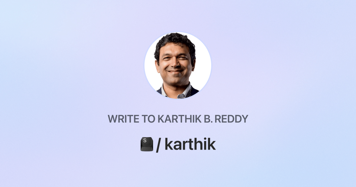 Contact Karthik B. Reddy